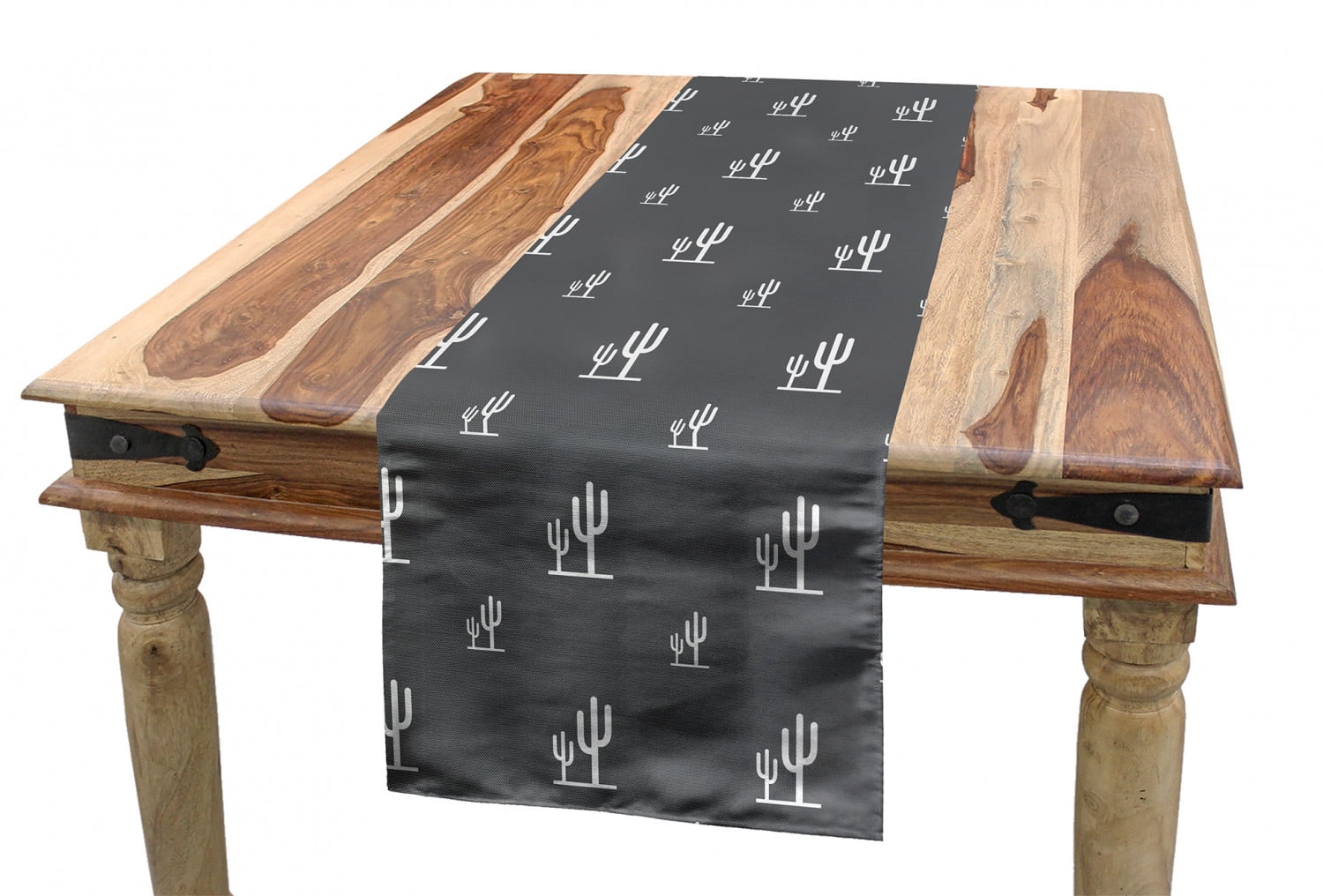 Cactus Table Runner, Desert Flora Design with Simple Plants on ...