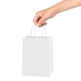 Sam Wrap Plain Kraft Paper Bags White Craft Bags with Handles, 100-Pack ...
