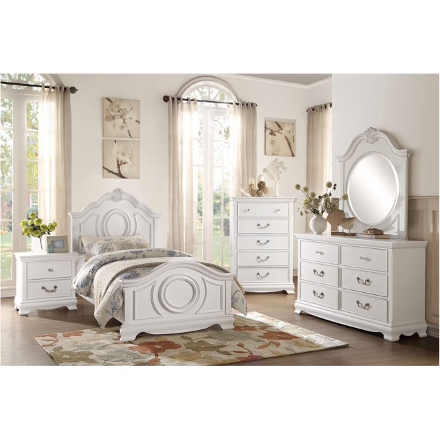 Tim White Panel Bedroom Set - Walmart.com
