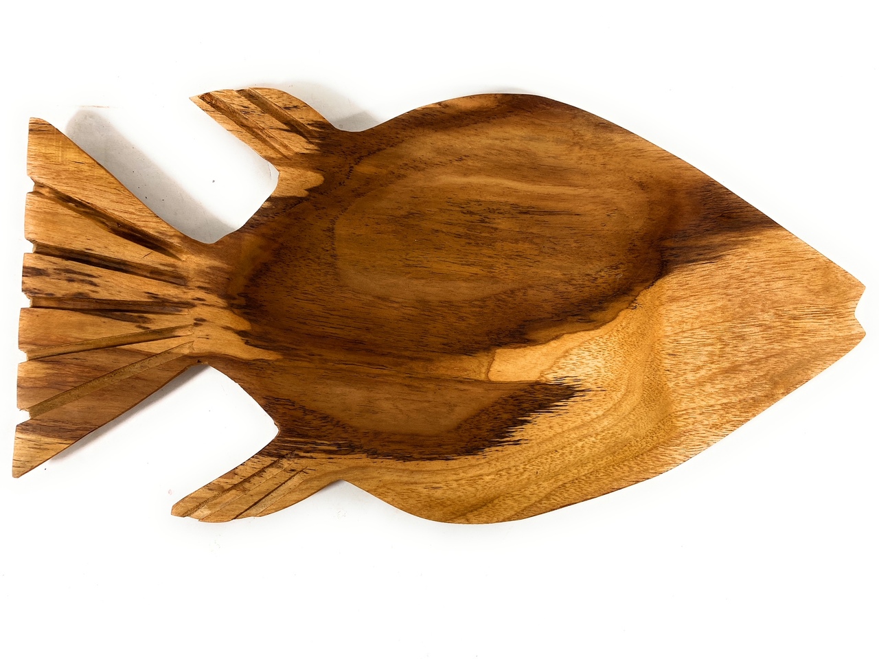 Elegant Fish Plate 15" X 7.5" X 1" Teak Root Wood | #cin32 - Walmart.com