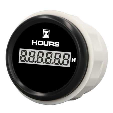 Boat Hour Meter, 7 Color Backlight Black Dial 52mm Hour Gauge DC 9-32V ...