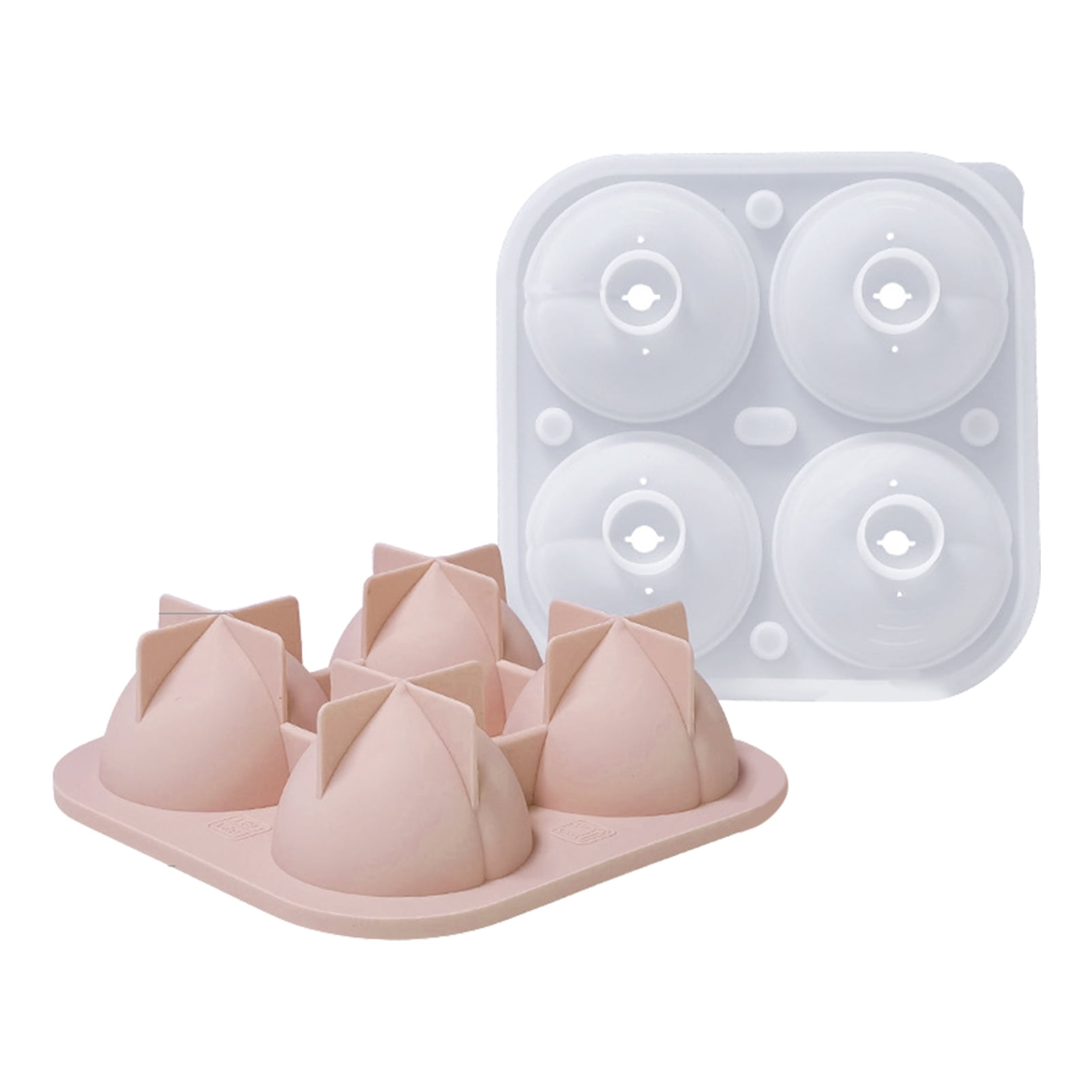 Reheyre Super Soft Ice Cube Tray Exquisite Shape Silicone 4-Hole ...