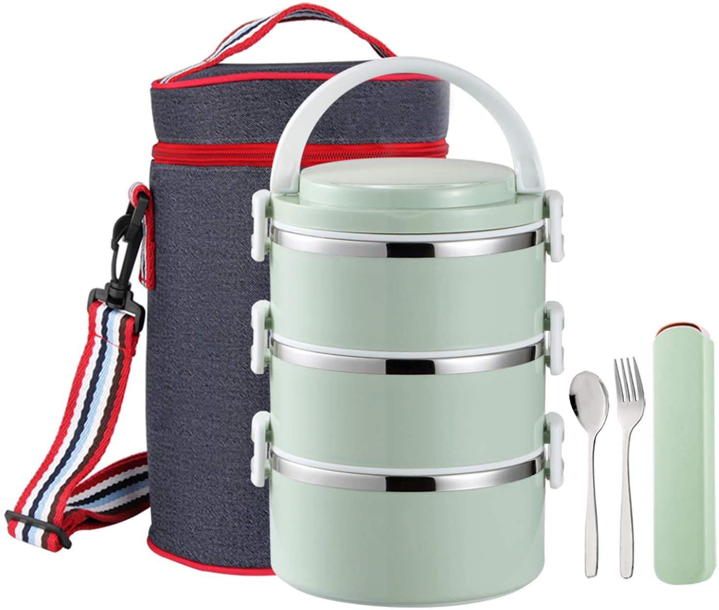 Stainless Steel Box Thermal Hot Leakproof Japanese Round Cylinder ...