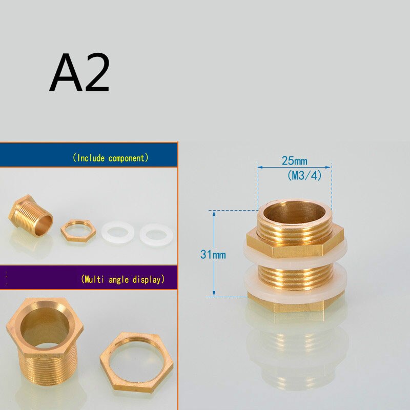 Water tank connector 3/4 inch Female&Male Thread copper fittings ...