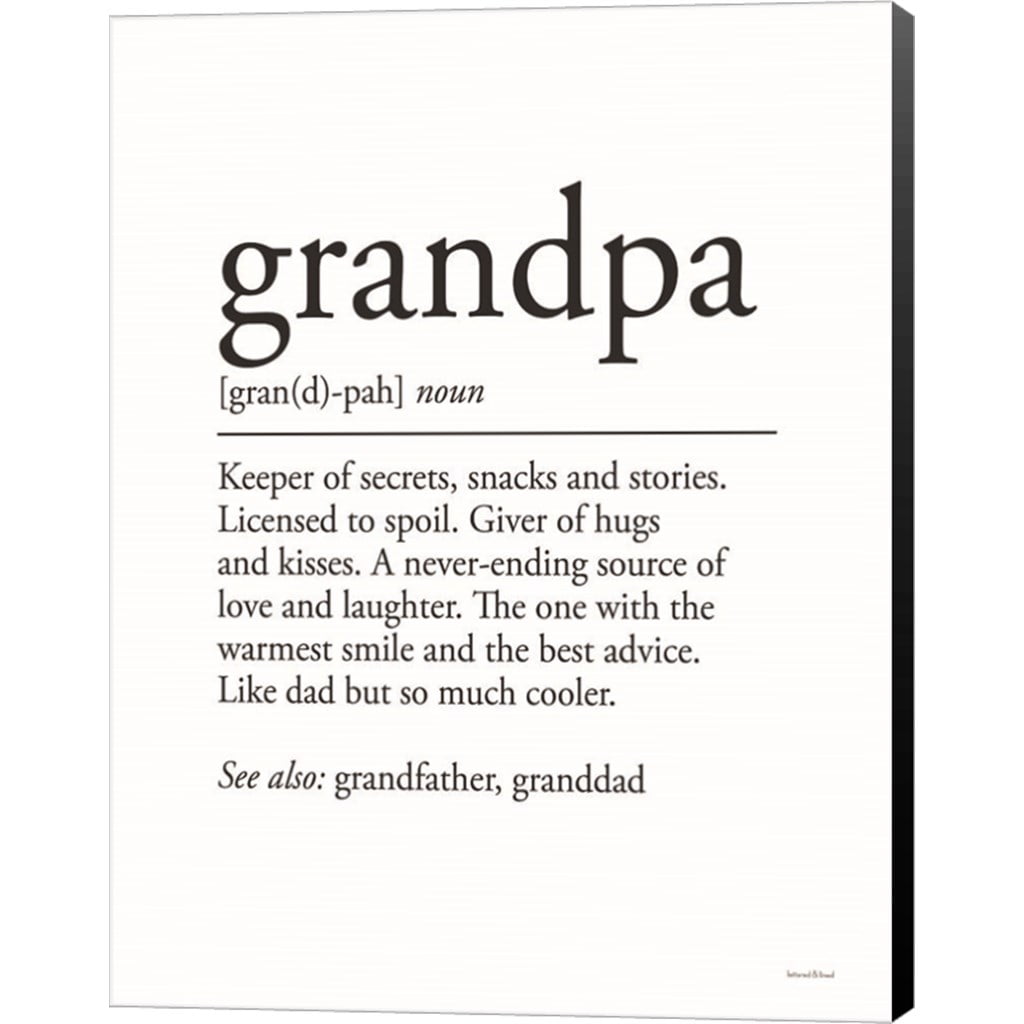 Great Art Now Grandpa Definition 2 by Lettered & Lined, Canvas Wall Art ...