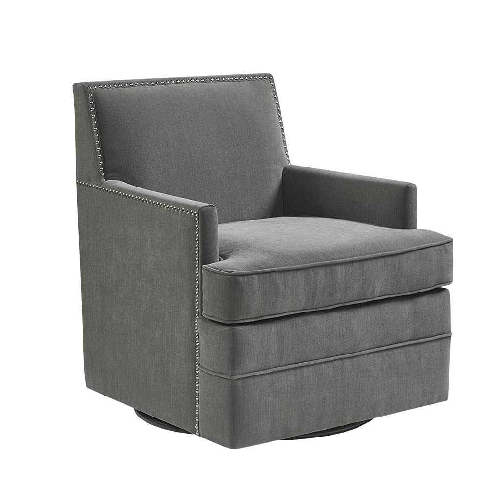 Madison Park Transitional Circa Swivel Chair with Grey Finish MP103 ...