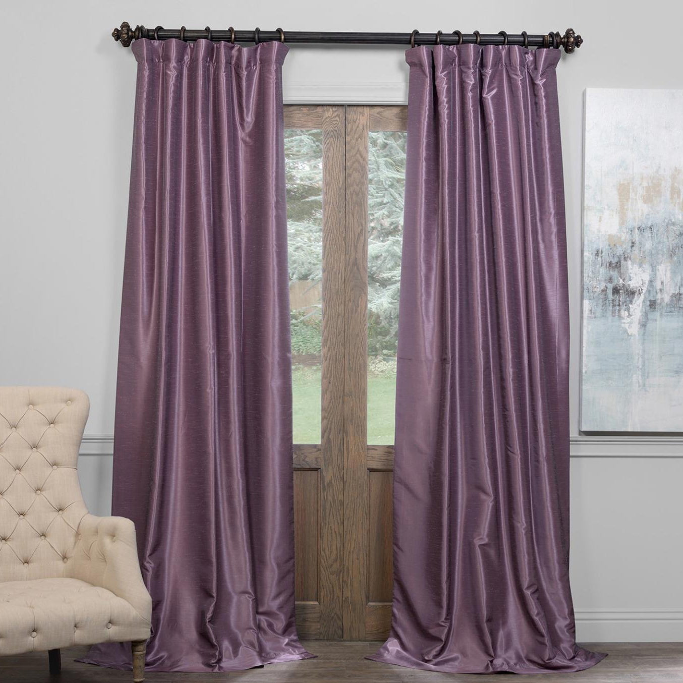 Exclusive Fabrics True Blackout Vintage Textured Faux Dupioni Silk