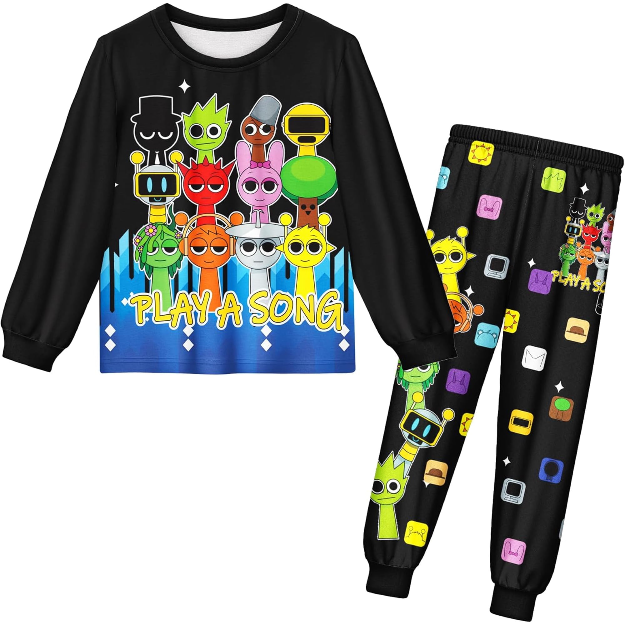 Click here for Sprunki Boys Shirts And Pants 2pcs Sets Kids Music... prices