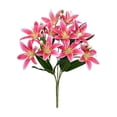 13.8" Artificial Lily Bouquet, Realistic Faux Flowers for Home ...