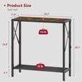 28.3 Inch Narrow Console Table 2 Tier Entryway Shelf Rustic Brown Small ...
