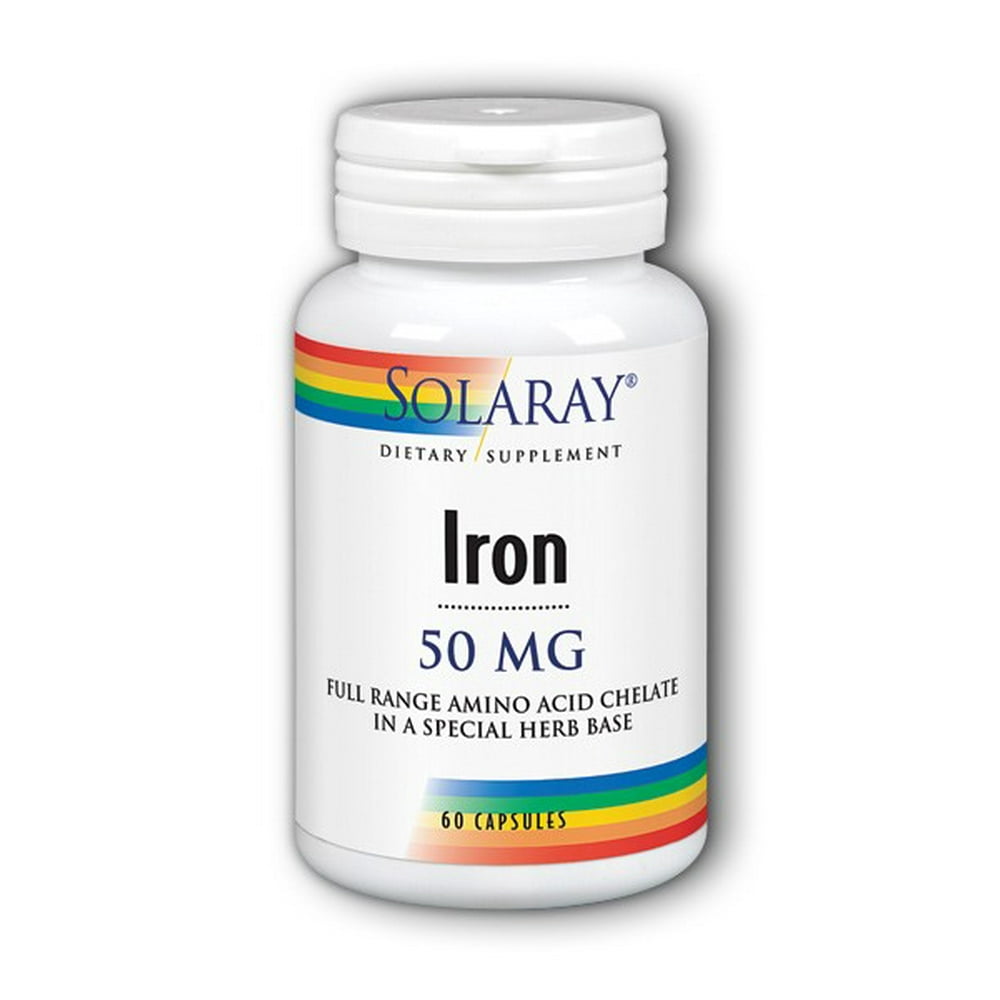 Solaray Iron 50 mg - 60 Capsules - Walmart.com - Walmart.com