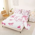 Catabedysis Bowtie Letter Print King Sheets,Pink Monogrammed W Bedding ...