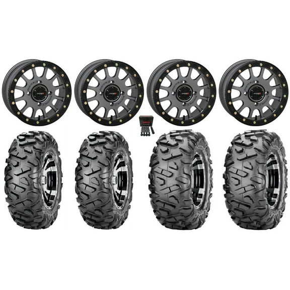 System 3 SB-9 Bdlk 15" Wheels Matte Bk 33" Versa Cross V3 Tires Can-Am ...