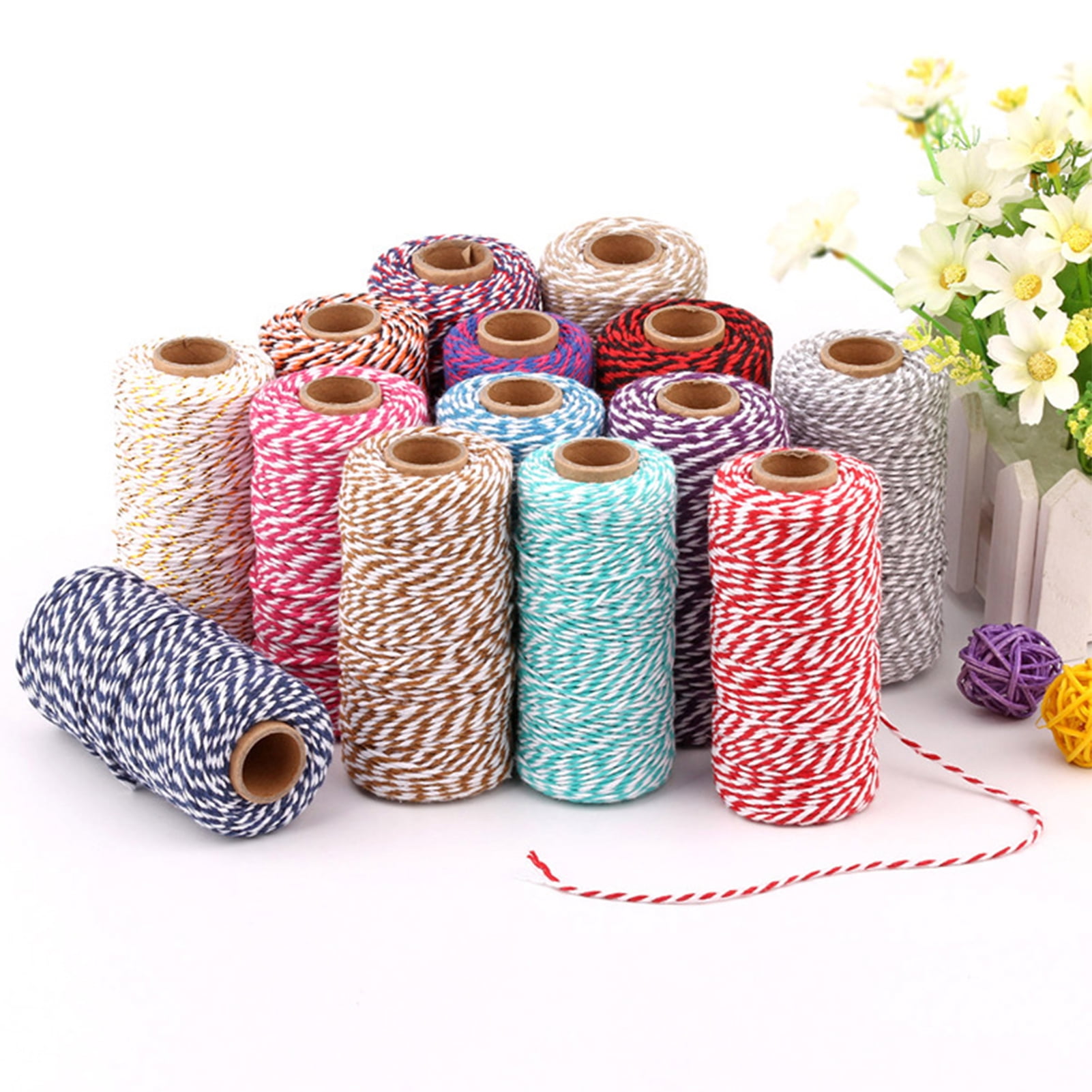 Hesroicy 1 Roll 2mm Cotton Twisted Cord Multi-color Soft Colorfast 2 ...