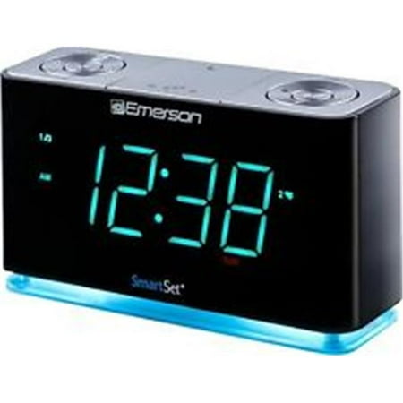 Emerson Radio ER100301 1.4 in. Smart Set Alarm Clock in Cyan | Walmart ...