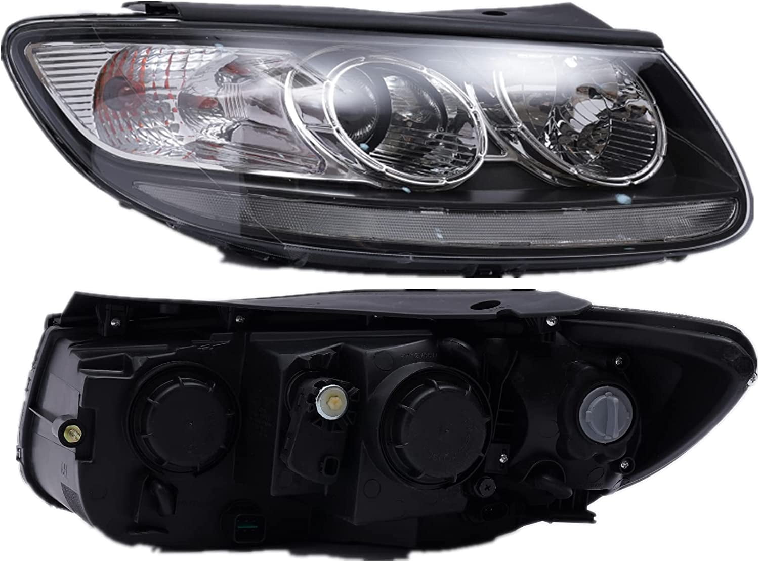 Miumaeov Headlamp Assembly for 2007 2008 2009 2010 2011 2012 Santa Fe Right Passenger Side ...