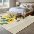Area Rug 60×96in, Watercolor Sunflower Green Leaves Bee Floor Carpet ...
