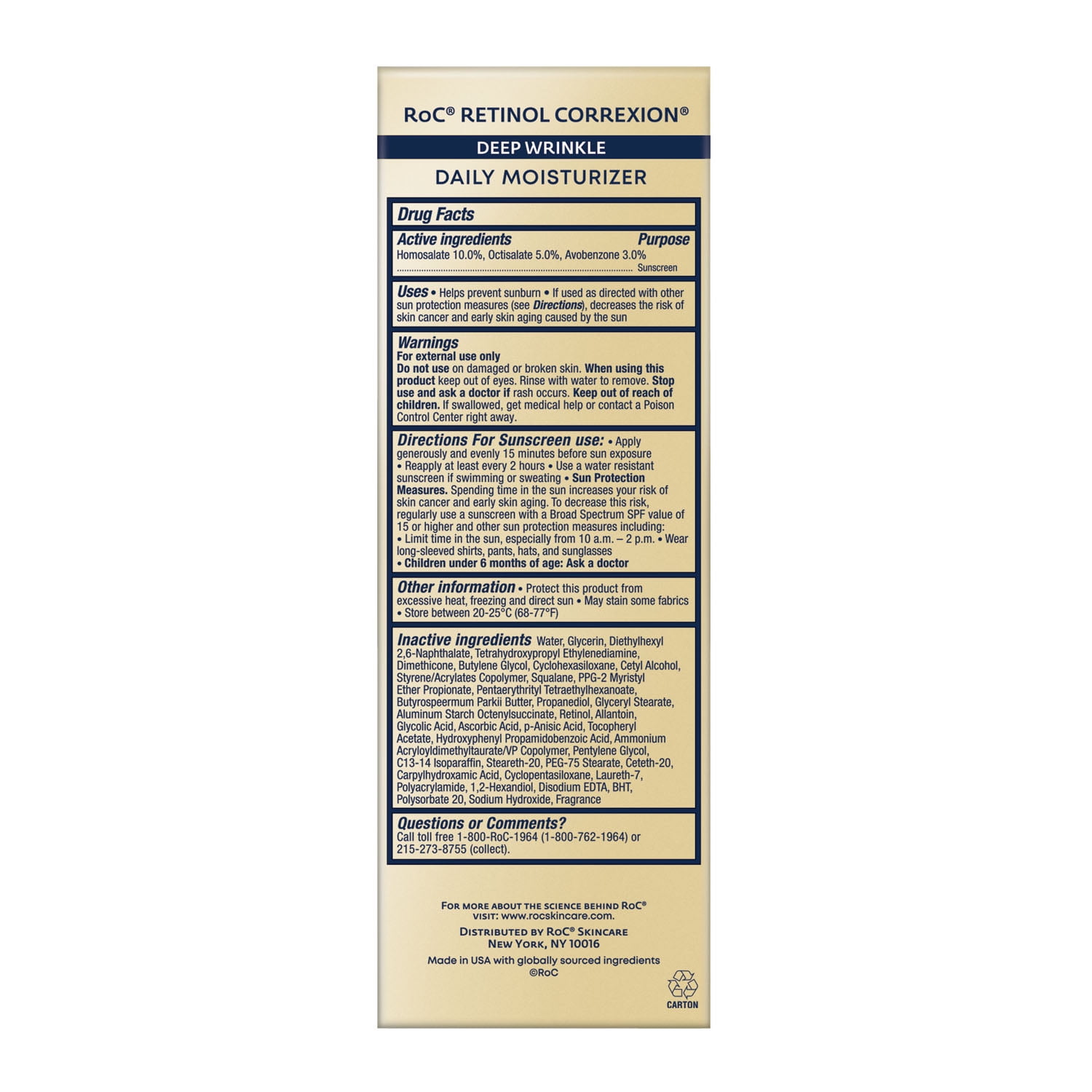 Roc Retinol Ingredients