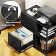 Himusi Mobile Rolling File Cabinet 3 Drawer Wood Filing Cabinet With Large Shelf Locking Usb