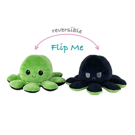 Reversible Octopus Plushie Double-sided Flip Doll Show Mood Toy--Green ...