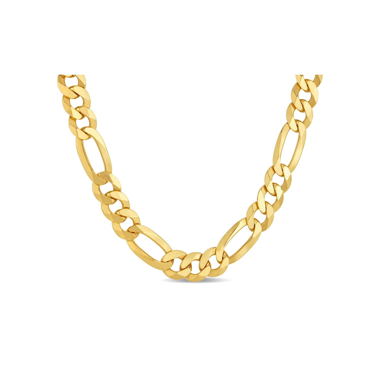 18k Gold Over Sterling Silver Mens Figaro 250 Gauge Chain Necklace 18 ...