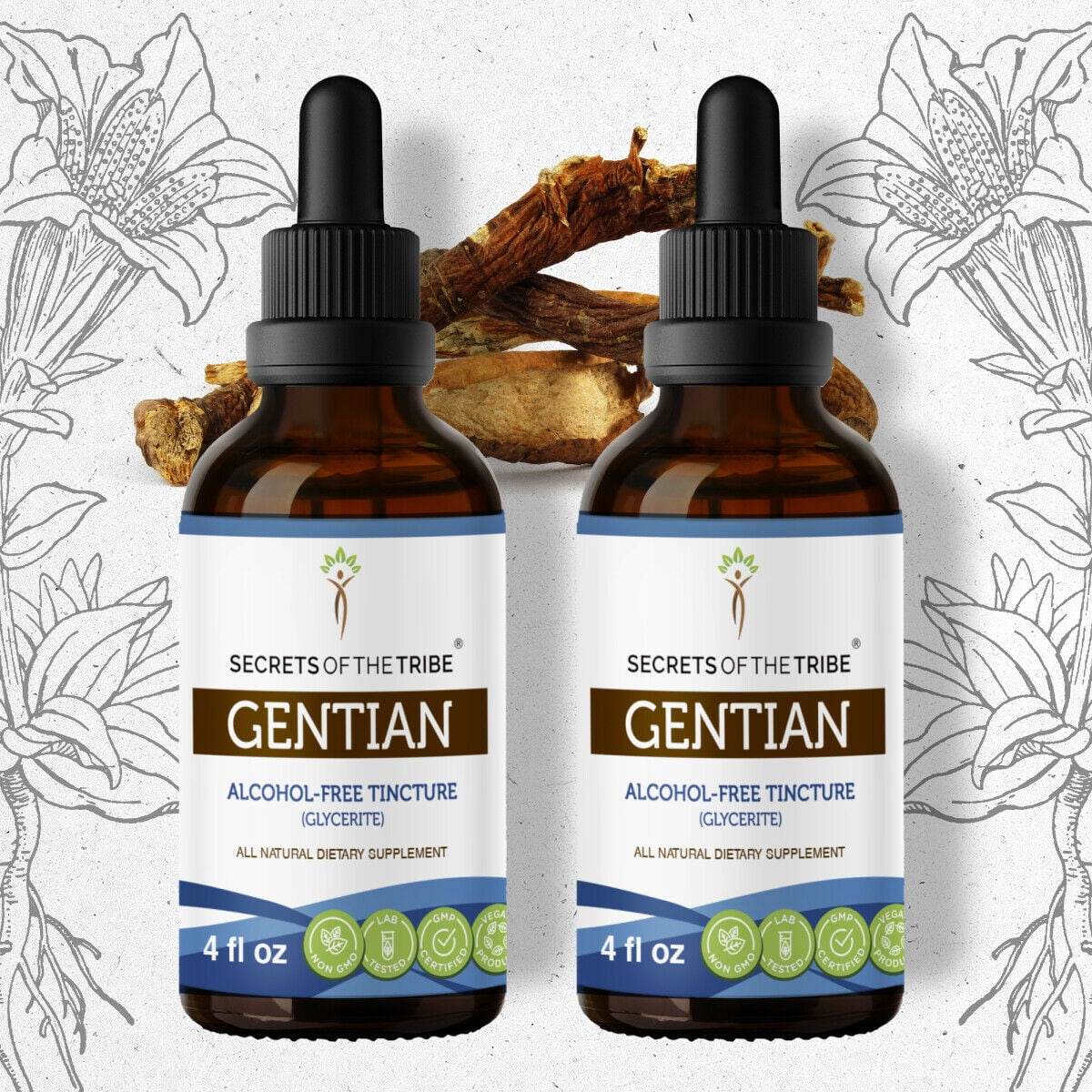 Gentian Tincture Alcohol-FREE Extract, Responsibly farmed organic ...