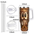 40oz Cute Owl with Floral Swirls Stainless Steel Tumbler，Coffee Cups ...