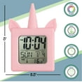 Your Zone Pink Unicorn LED Color Changing Alarm Clock with Glitter Cube ...