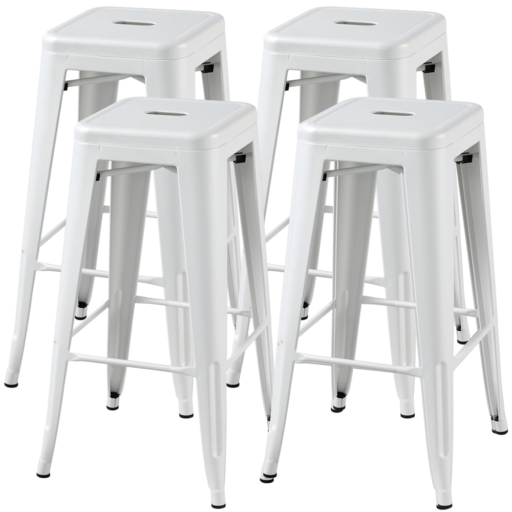 Topeakmart 4pcs 30'' Metal Bar Stools Vintage Counter Bar Stool ...