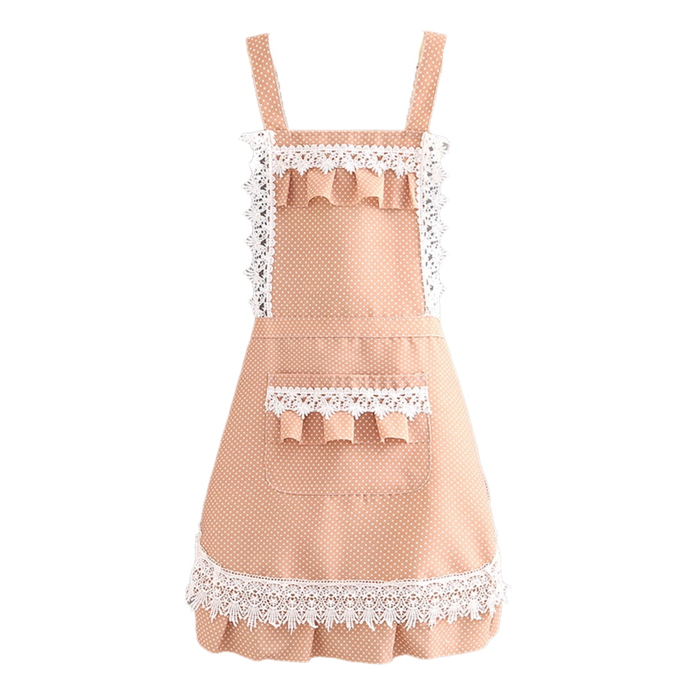 Women's Ruffles Outline Pockets Apron Kitchen Cooking Cleaning Apron ...
