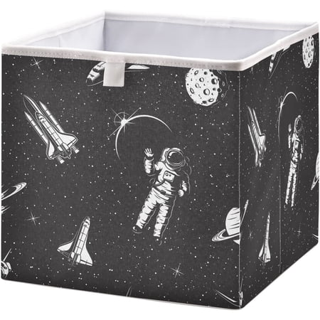 Astronaut Rockets in Universe Space On Black Rectangular Collapsible ...