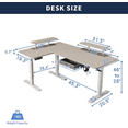 62x47 Inches L Shaped Electric Standing Desk with Drawer, Adjustable ...