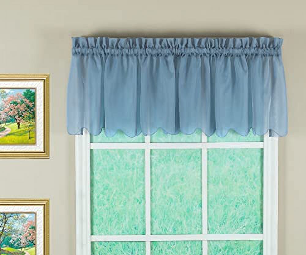 Emelia Original Voile Valance 14", Wedge Blue, 60" W X 14" L - Walmart.com