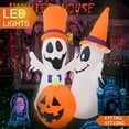 Yexmas 6 Ft Halloween Inflatables Pumpkin And Ghost Outdoor Decoration