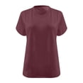BiZtdJrK Wine Womens Oversized Casual T Shirts V Neck Short Sleeve ...