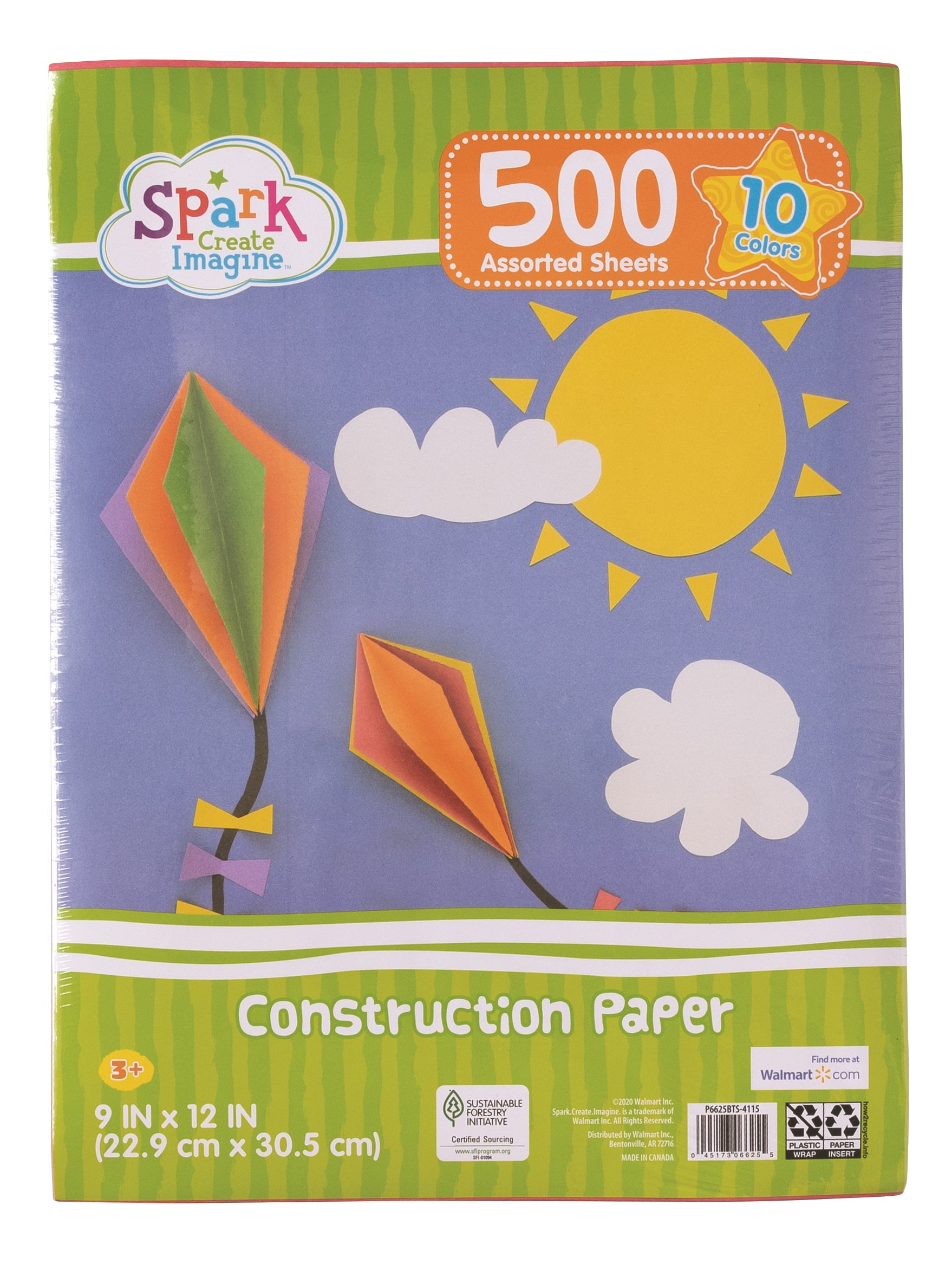 Spark. Create. Imagine. Heavyweight Construction Paper, Multi Color ...
