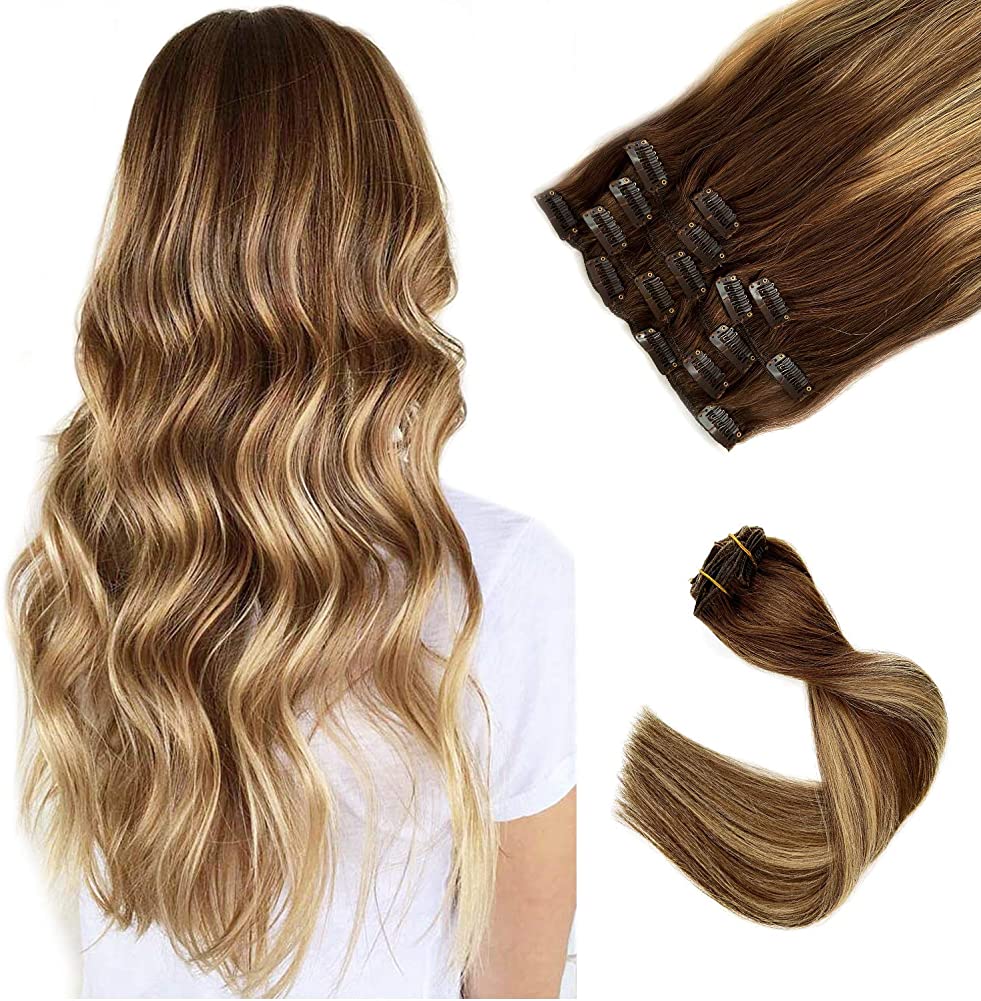 Bail wigs for women Wig Human Hair Clip in Extensions Ash Blonde to ...
