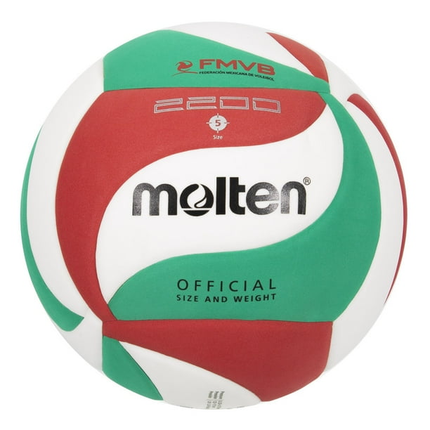 Balón de Voleibol Molten V5M2200 No.5 PU Laminado Tricolor Verde/Blanco ...