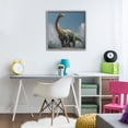 Stupell Industries Colossal Brontosaurus in Meadow Gray Framed Giclee ...