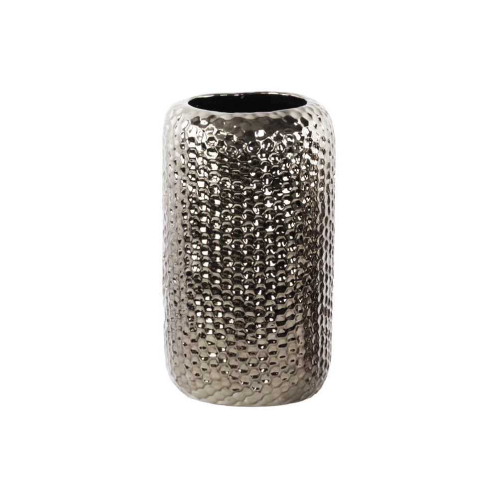 Large Honeycomb Round Vase - Dimpled - Silver-Benzara - Walmart.com ...