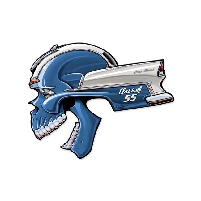 Sam Ames AMES012 Bel Skull Class Of 55 Custom Metal Shape Sign ...