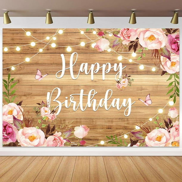 Rustic Wood Flowers Photo Backdrop Floral Wooden Texture Board Floor ...