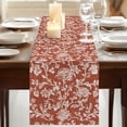 Botanical Rose Burlap Cotton Table Runner 13x70 Inches Long, Vintage ...