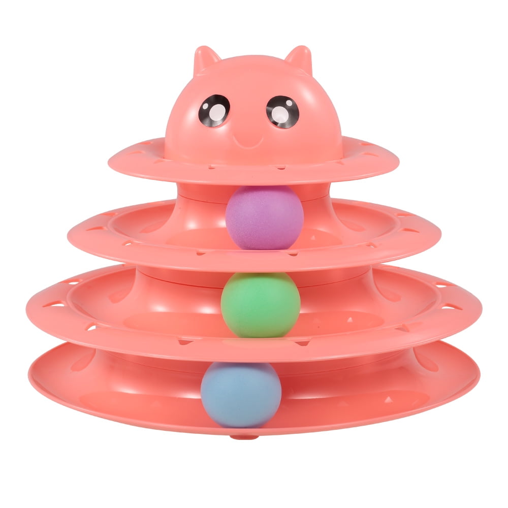 3 Layers Cat Track Toy Tower Track Toy Interactive Trilaminar Turntable ...