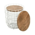 Jofran Global Archive Nested Storage Solid Wood and Metal Basket End Tables (Set of 2) - Walmart.com
