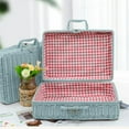 Kraoden Imitation Rattan Box Retro Portable Storage Box Wedding ...