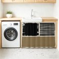 Brown Black Cabinet Curtains 28" W x 35" L Japanese Style Striped Black ...