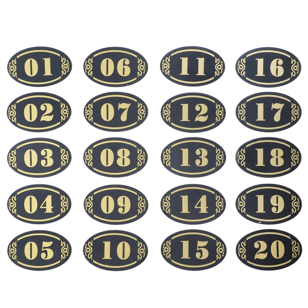 (Pack of 20) Aspire Acrylic Numbers Sign, Oval Number Tag, Self ...