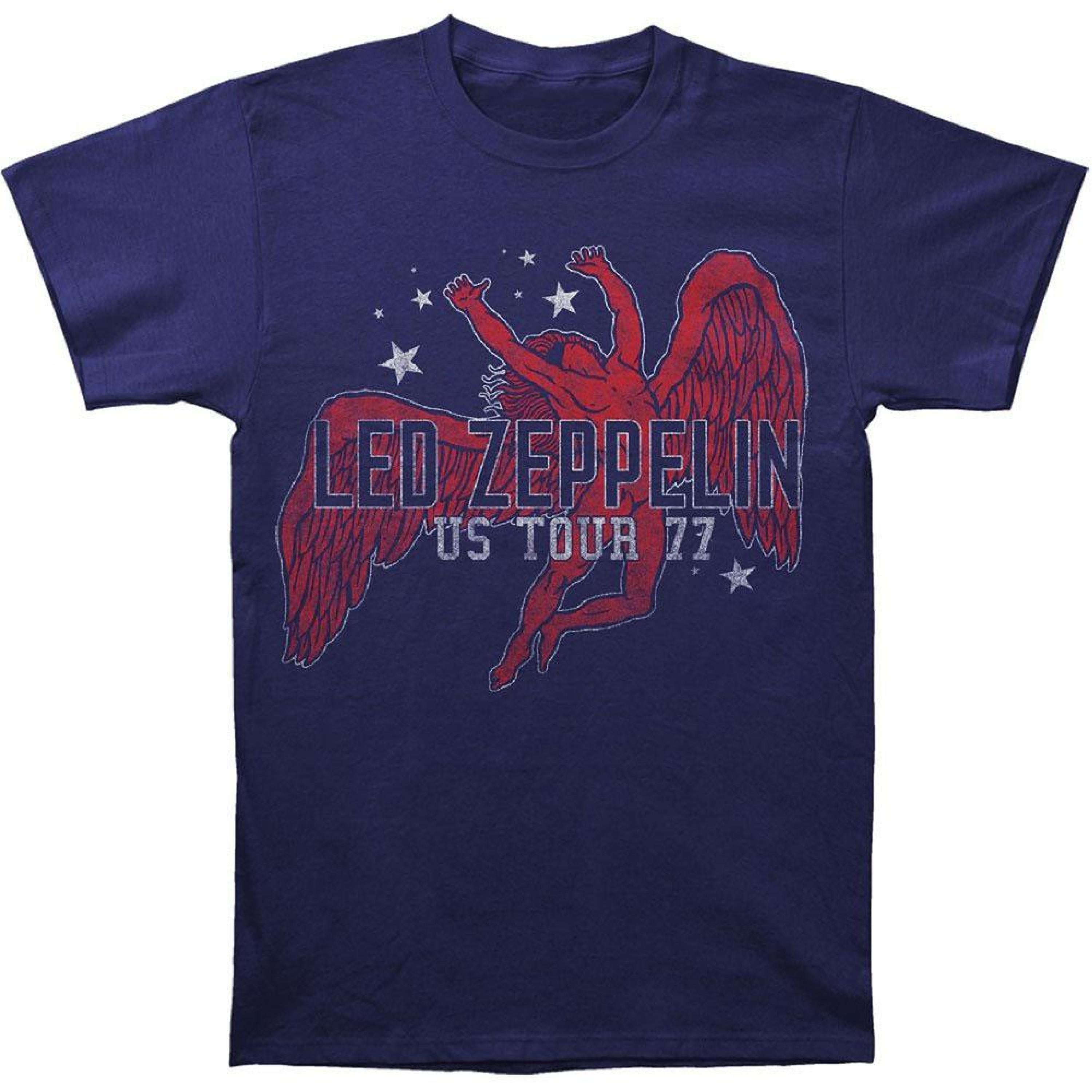 Led Zeppelin Men's Arched Icarus Slim Fit T-shirt Navy - Walmart.com