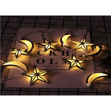 Moon Star String 30 Led 15FT Warm Lights Fairy Ramadan, Xmas, Wedding ...